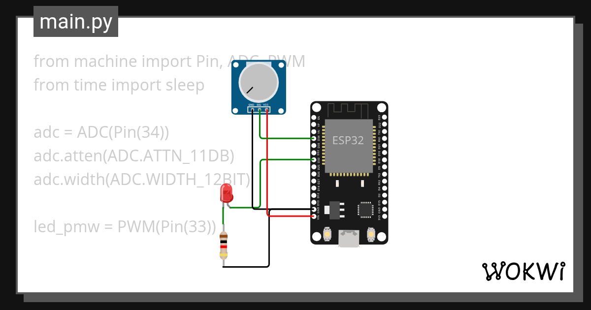 ADC - Wokwi ESP32, STM32, Arduino Simulator