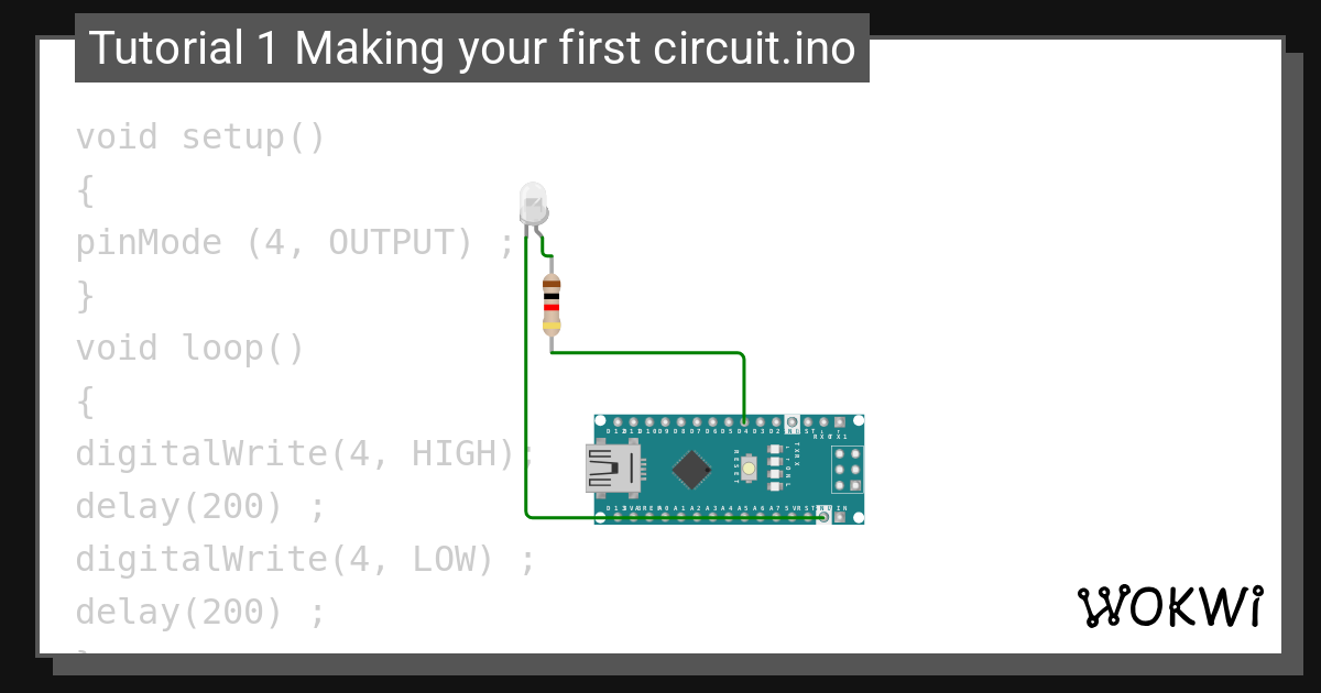Tutorial 1 Making Your First O Wokwi Esp32 Stm32 Arduino Simulator