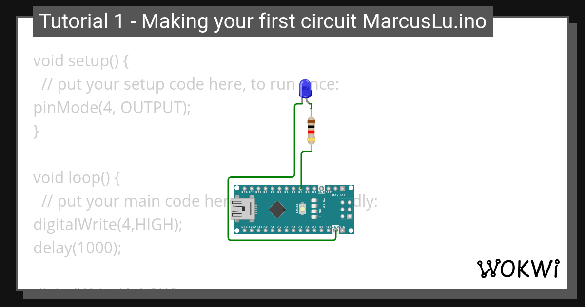 Tutorial 1 Making Your First Circuit O Wokwi Esp32 Stm32 Arduino Simulator 4257