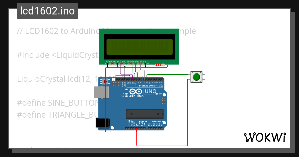 lcd1602.ino - Wokwi ESP32, STM32, Arduino Simulator