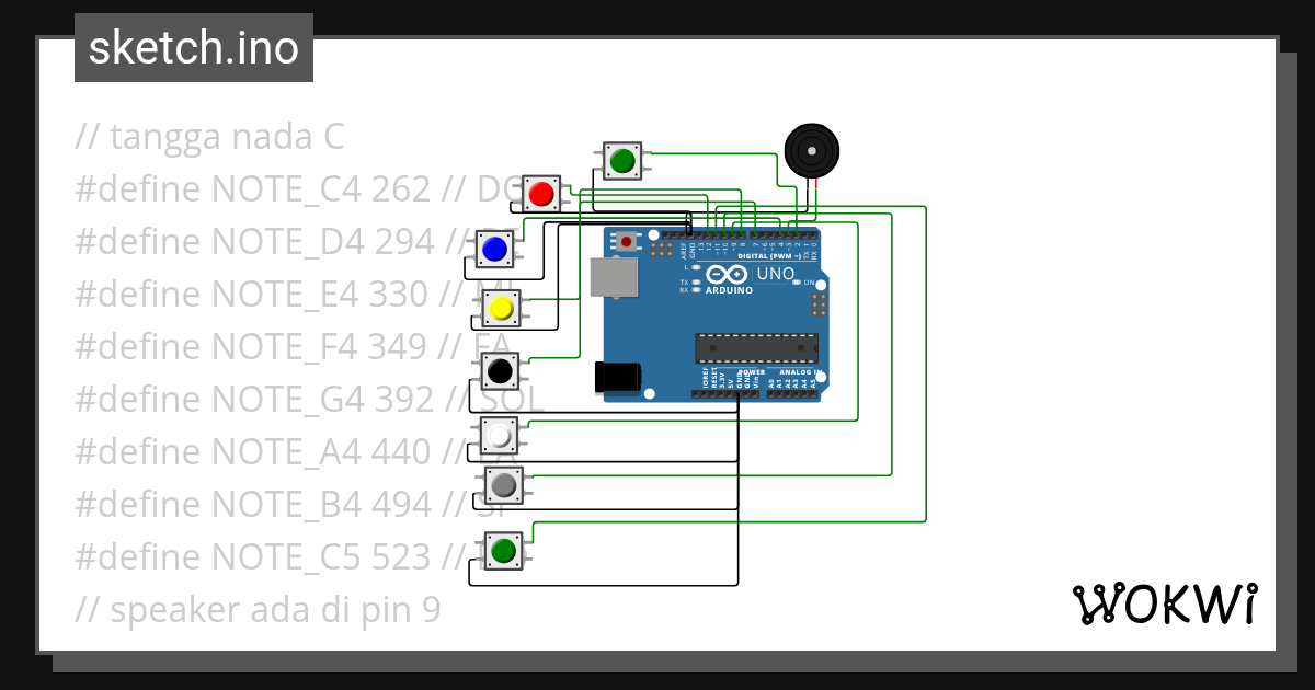 Buzzer Dengan 8 Button.ino - Wokwi ESP32, STM32, Arduino Simulator