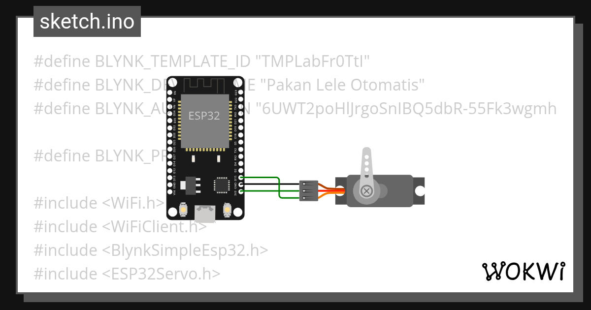 Topik 9 Challenge 2 Pakan Lele - Wokwi ESP32, STM32, Arduino Simulator