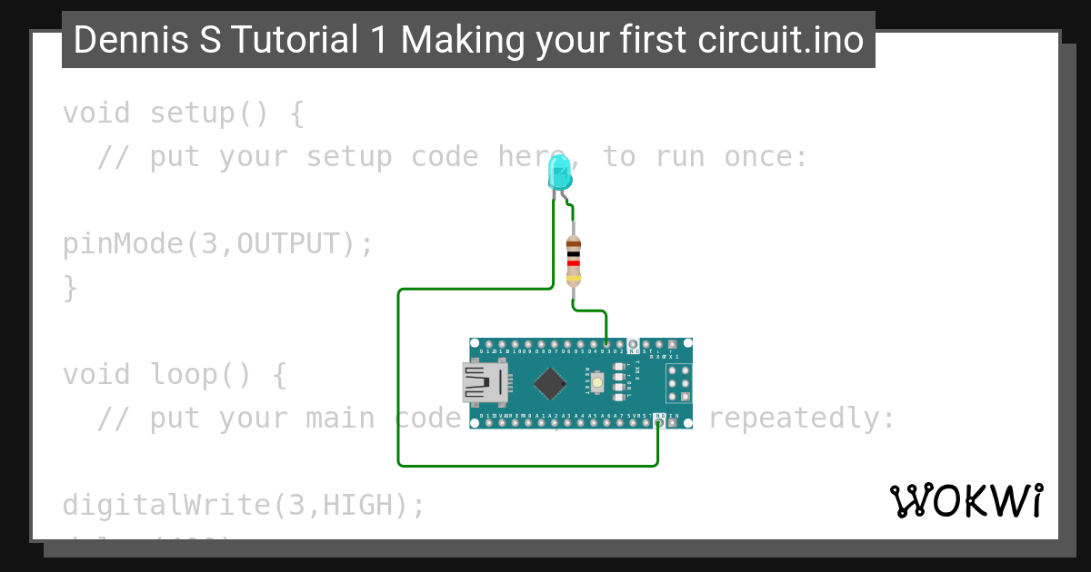 Dennis S Tutorial 1 Making Your First O Wokwi Esp32 Stm32 Arduino Simulator 8115