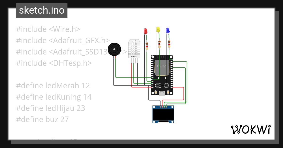 Program Palay OLED - Wokwi ESP32, STM32, Arduino Simulator