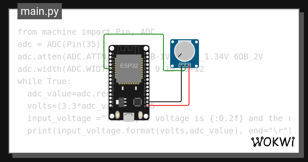 Adc Potentiometer Wokwi Esp32 Stm32 Arduino Simulator