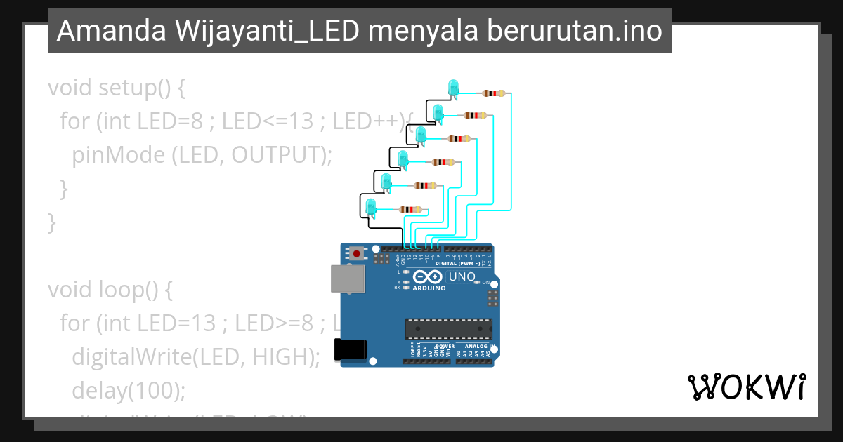 Amanda Wijayanti_LED menyala berurutan.ino - Wokwi ESP32, STM32, Arduino Simulator