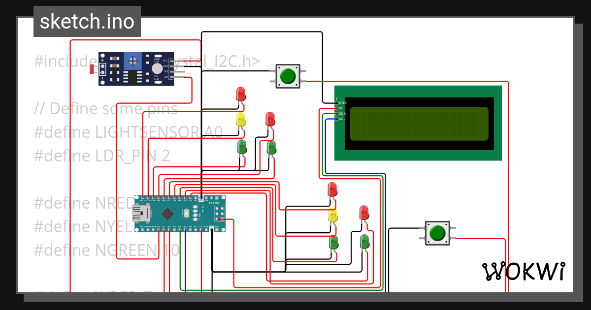 trafficLights.ino - Wokwi ESP32, STM32, Arduino Simulator