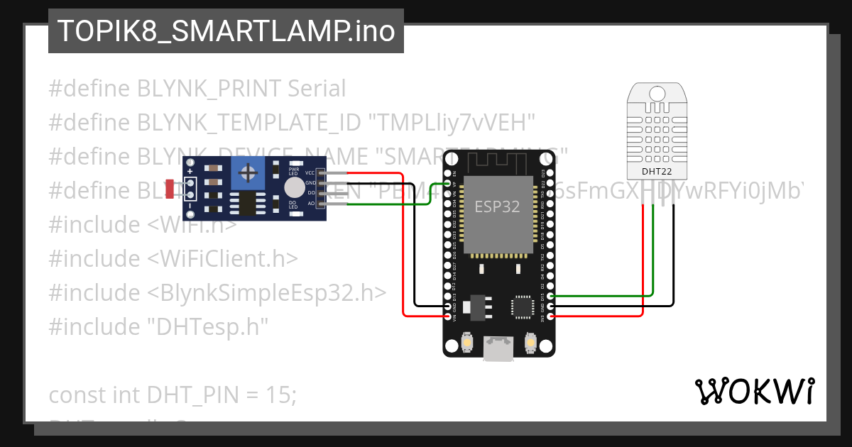 TOPIK8_SMARTLAMP.ino - Wokwi ESP32, STM32, Arduino Simulator