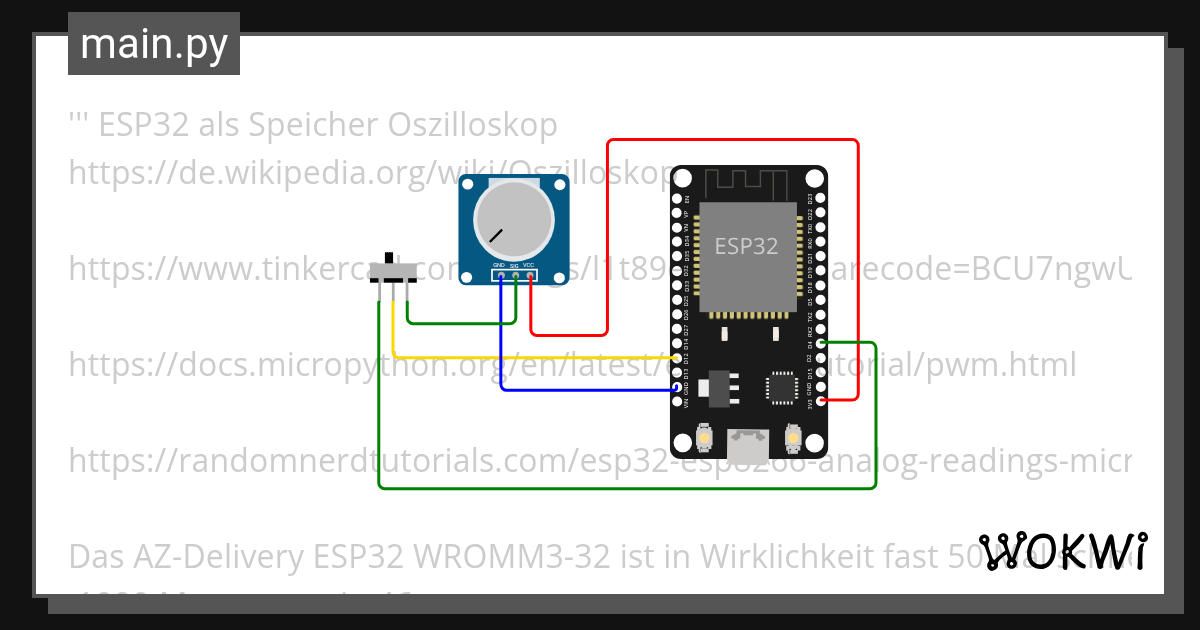 Micropython Messwerterfasung - Wokwi ESP32, STM32, Arduino Simulator