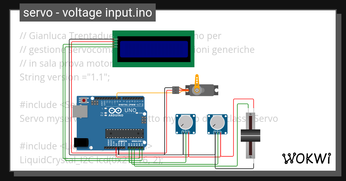 servo - voltage input.ino - Wokwi ESP32, STM32, Arduino Simulator