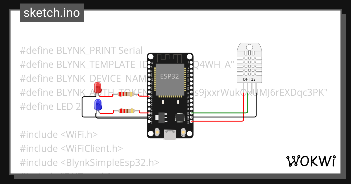 Monitoring Suhu Kelembaban Blynk - Wokwi ESP32, STM32, Arduino Simulator