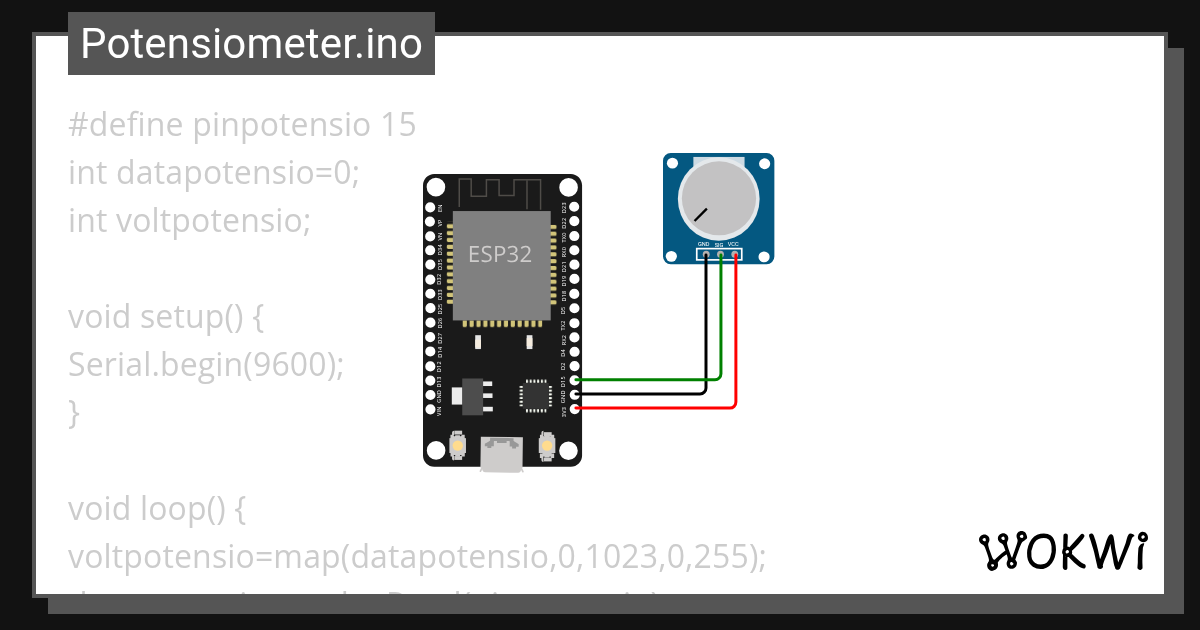 Potentiometer.ino - Wokwi ESP32, STM32, Arduino Simulator