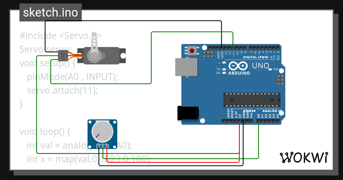 Servo Motor Arduino - Wokwi ESP32, STM32, Arduino Simulator