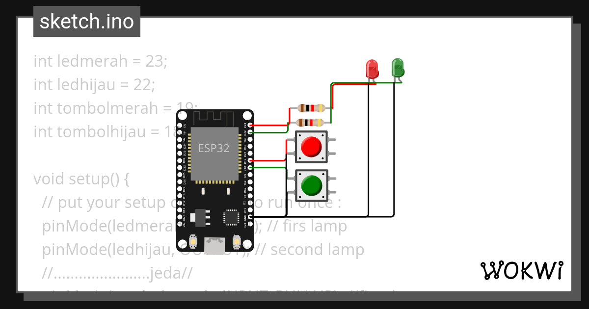 TUGAS RUMAH - Wokwi ESP32, STM32, Arduino Simulator