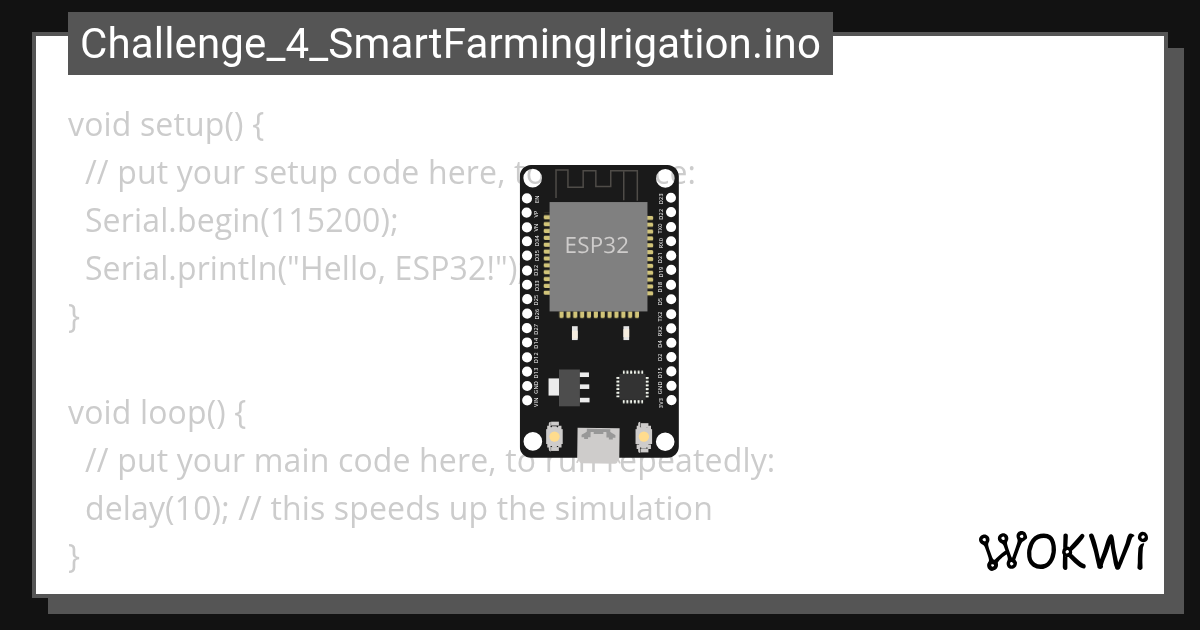 Challenge_4_SmartFarmingIrigation.ino - Wokwi ESP32, STM32, Arduino Simulator