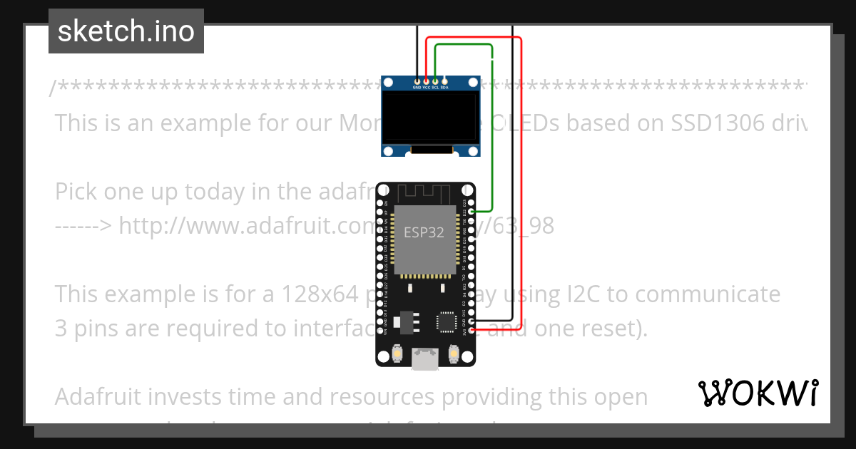 2-Oled Draw Coffe Cup - Wokwi ESP32, STM32, Arduino Simulator