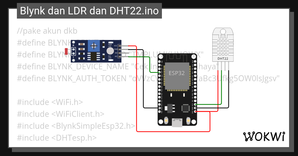 Blynk dan LDR dan DHT22.ino - Wokwi ESP32, STM32, Arduino Simulator
