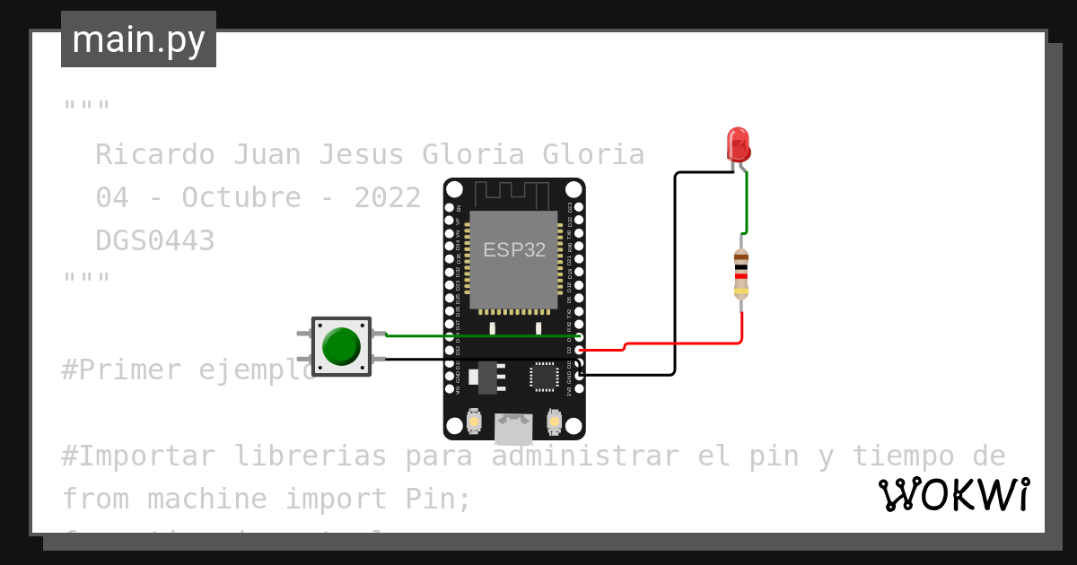 Actividad 1 Phyton Ricardo Gloria Wokwi Esp32 Stm32 Arduino Simulator 7735
