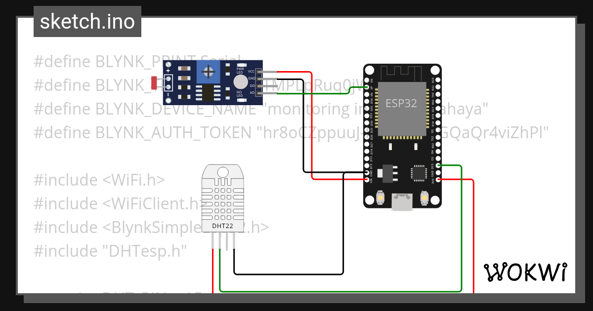 Topik 8 Monitoring cahaya, kelembaban, dan temperatur - Wokwi ESP32, STM32, Arduino Simulator