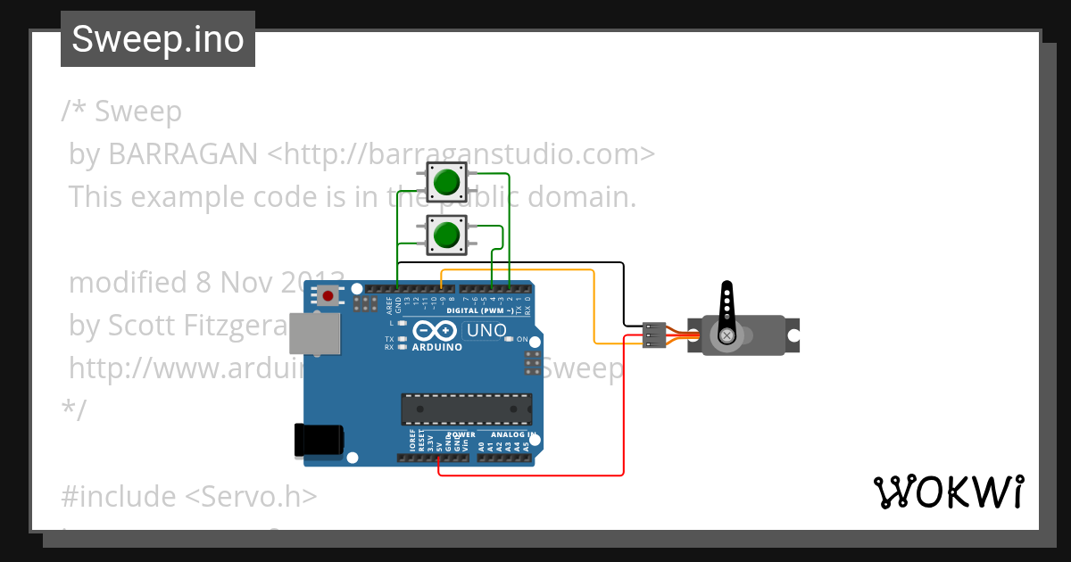 Sweep.ino - Wokwi ESP32, STM32, Arduino Simulator