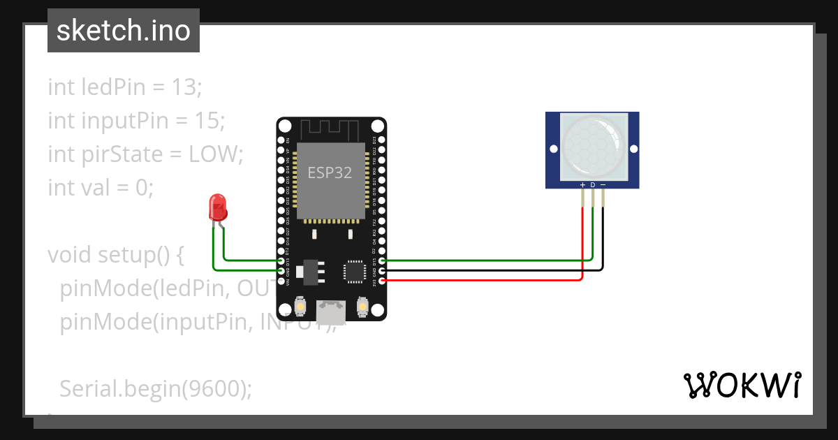pIR SENSOR GERAK - Wokwi ESP32, STM32, Arduino Simulator pIR SENSOR GERAK - Wokwi ESP32, STM32, Arduino Simulator