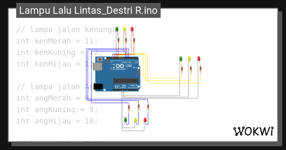 Lampu Lalu Lintasdestri O Wokwi Esp32 Stm32 Arduino Simulator