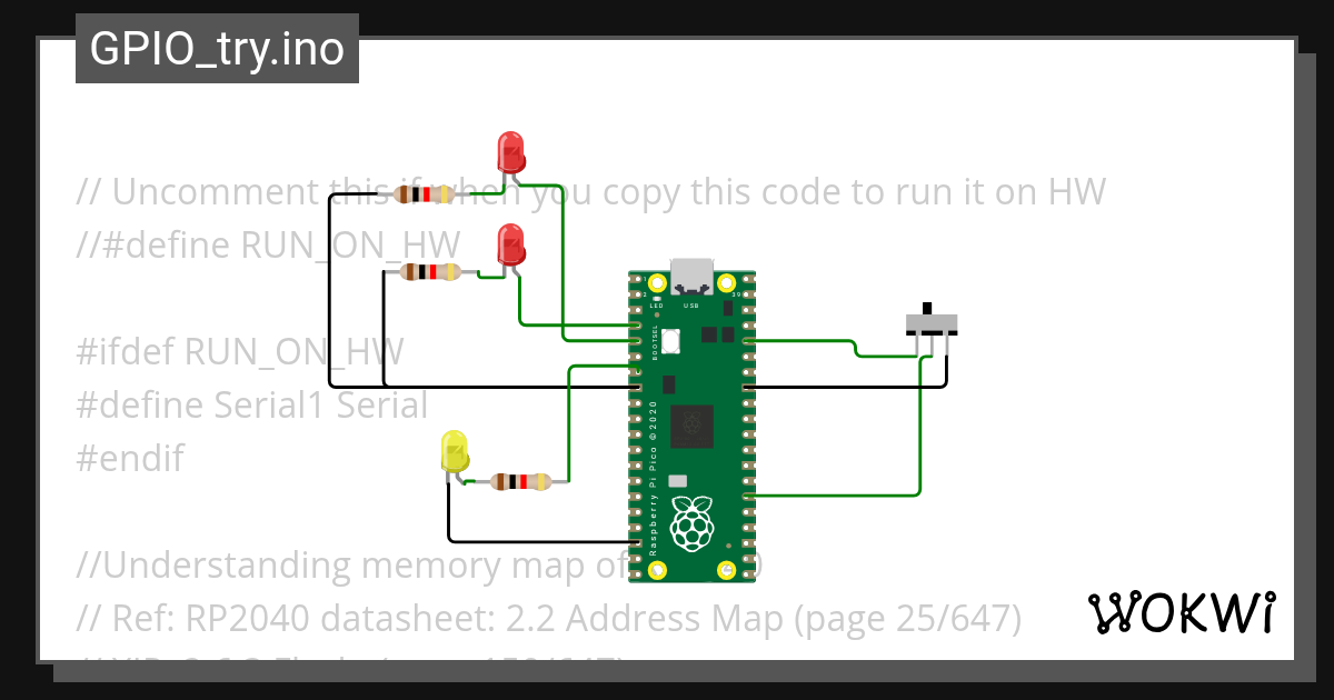 GPIO_try.ino - Wokwi ESP32, STM32, Arduino Simulator