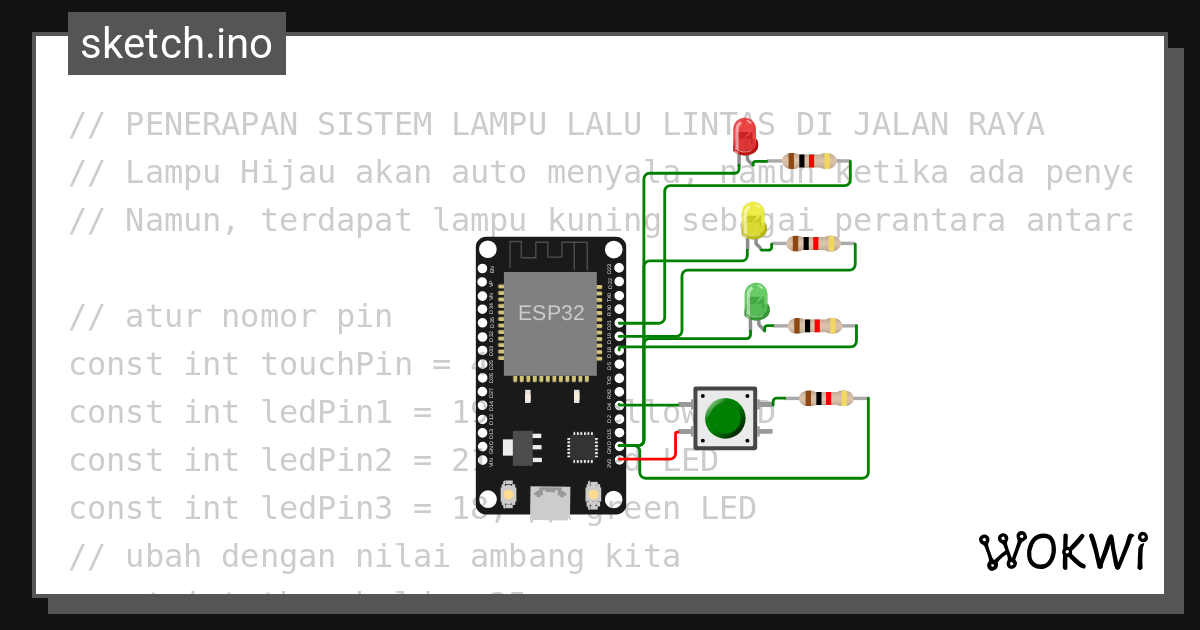 Traffic Light Wokwi Esp32 Stm32 Arduino Simulator