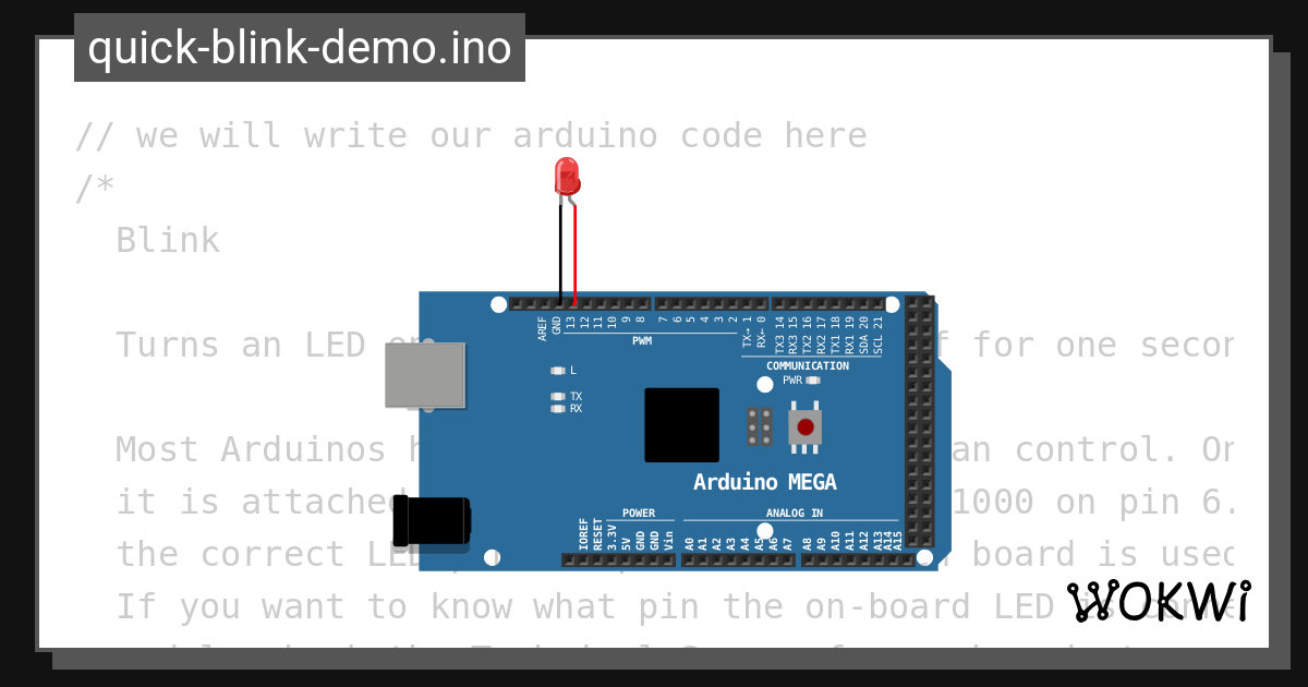 Quick Blink O Wokwi Arduino And Esp32 Simulator