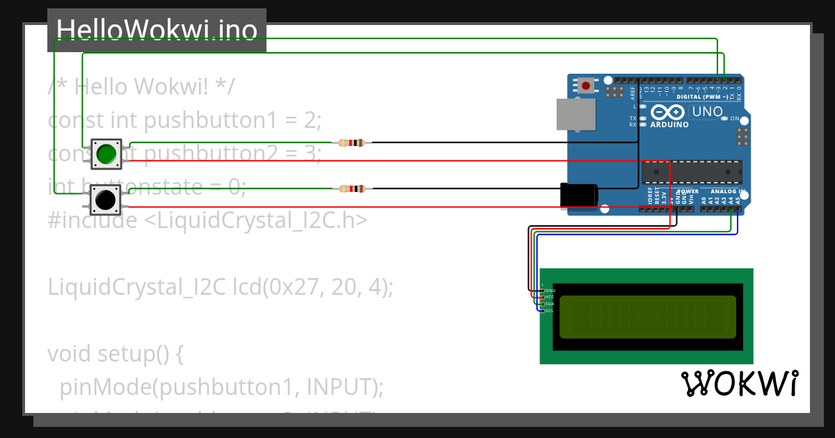 HelloWokwi.ino - Wokwi ESP32, STM32, Arduino Simulator