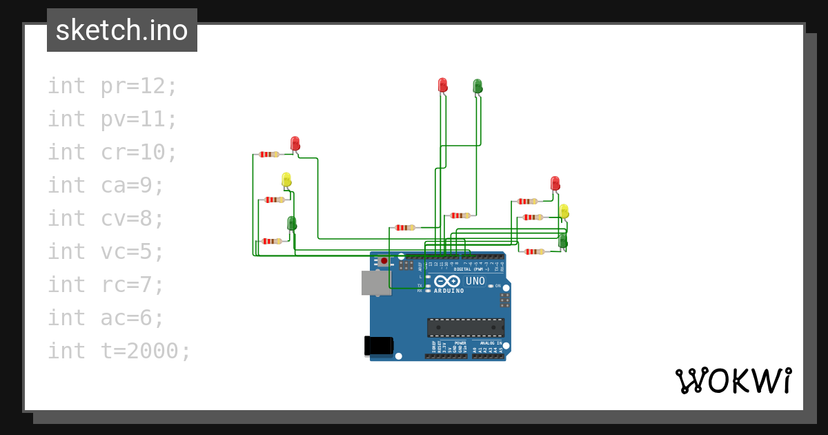 Cruce De Calle Wokwi Esp32 Stm32 Arduino Simulator 2644