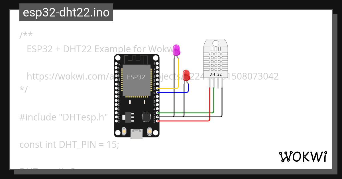 esp32-dht22.ino - Wokwi ESP32, STM32, Arduino Simulator