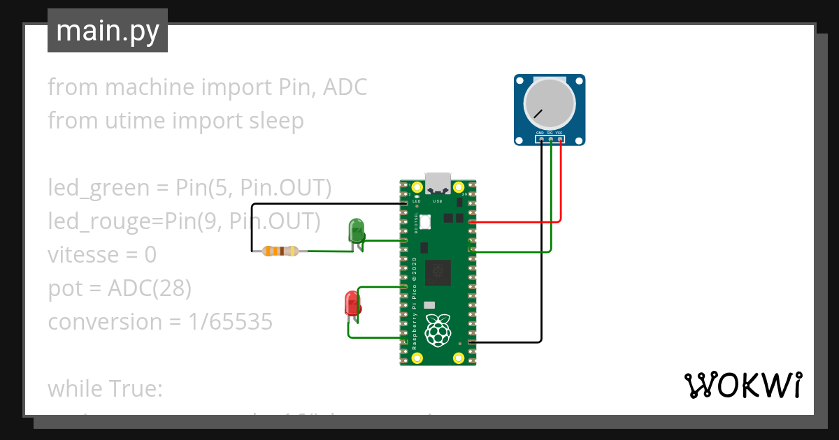 Potentiomètre Wokwi Esp32 Stm32 Arduino Simulator 7075
