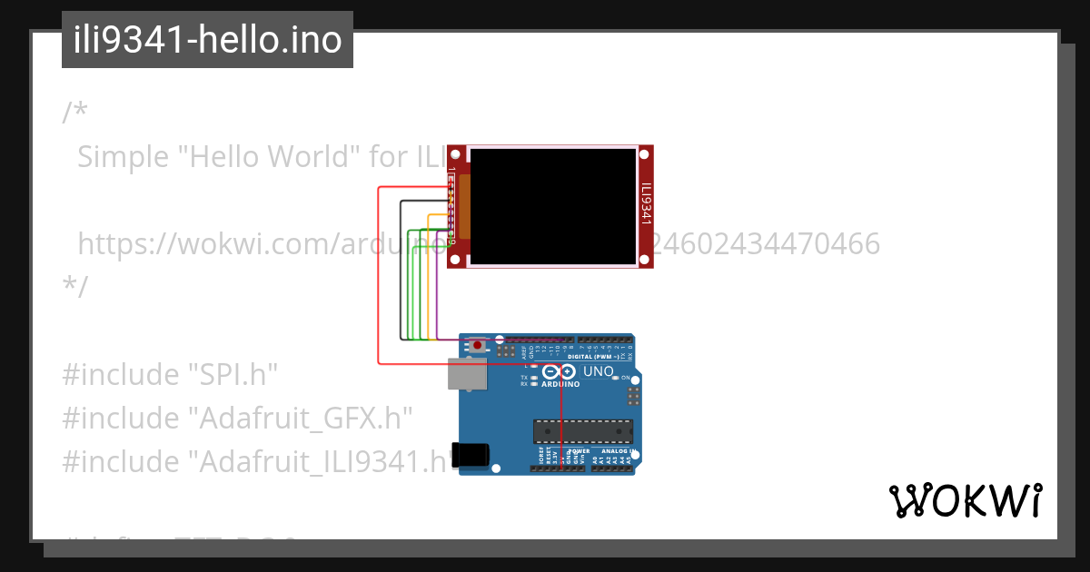 ili9341-hello.ino - Wokwi ESP32, STM32, Arduino Simulator