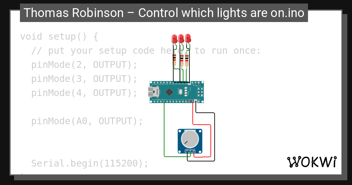 Thomas Robinson Control Which Lights Are O Wokwi Esp32 Stm32 Arduino Simulator 8783