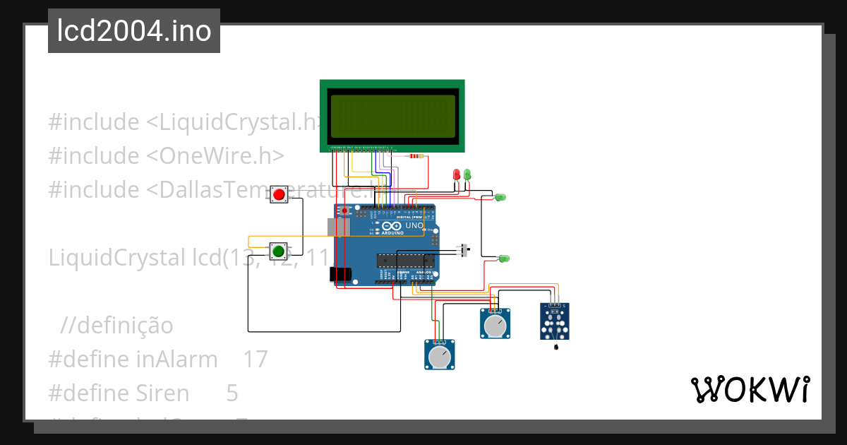 lcd2004.ino - Wokwi ESP32, STM32, Arduino Simulator