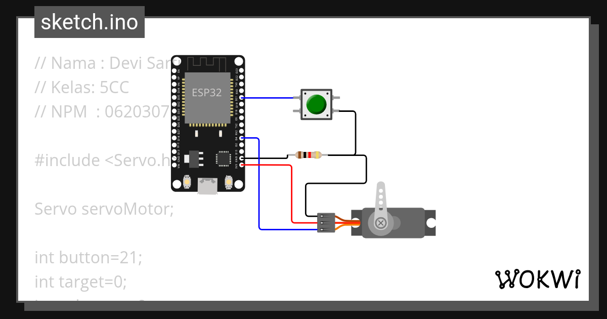 Menggerakan Servo Wokwi Esp32 Stm32 Arduino Simulator 9693