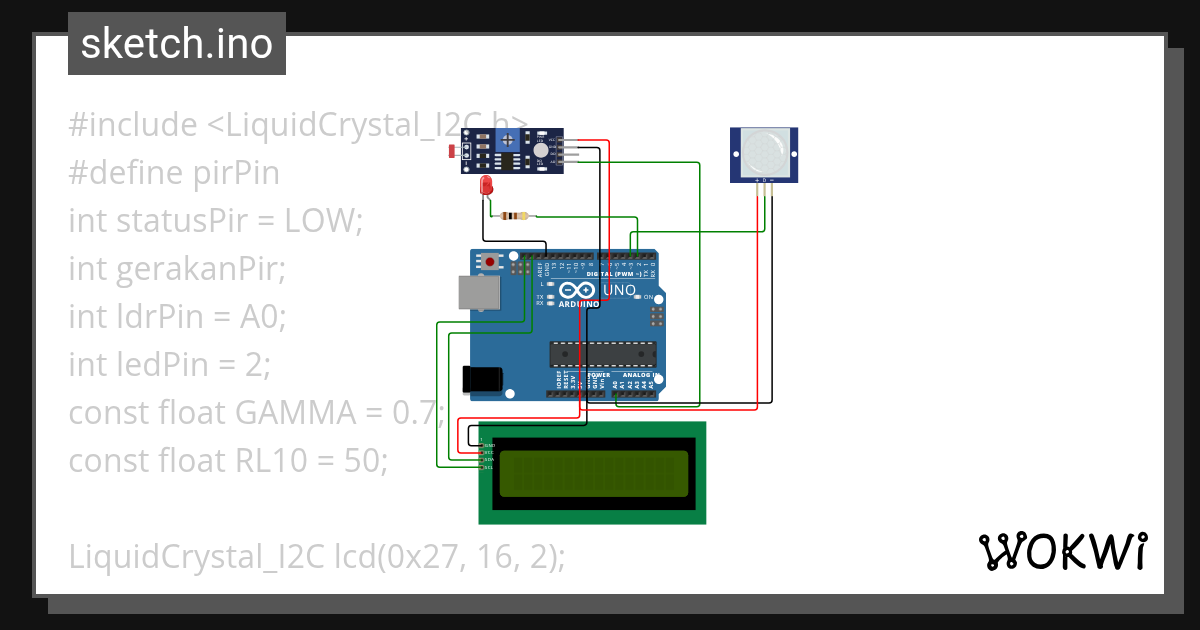 LDR DAN PIR - Wokwi ESP32, STM32, Arduino Simulator