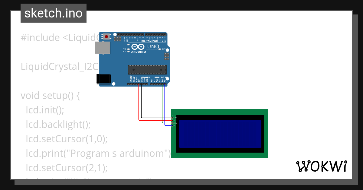 Výpis na displej - Wokwi ESP32, STM32, Arduino Simulator Výpis na displej - Wokwi ESP32, STM32, Arduino Simulator