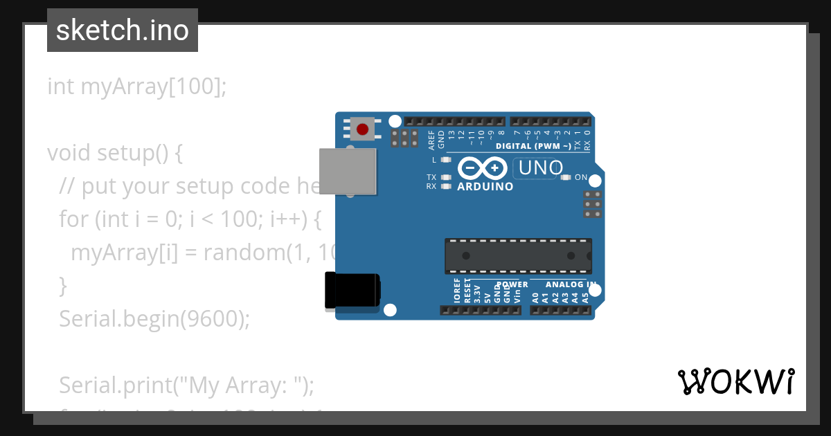 fill_arrray_with_random_numbers.ino - Wokwi ESP32, STM32, Arduino Simulator