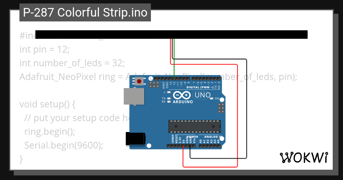 P-287 Colorful Strip.ino - Wokwi ESP32, STM32, Arduino Simulator