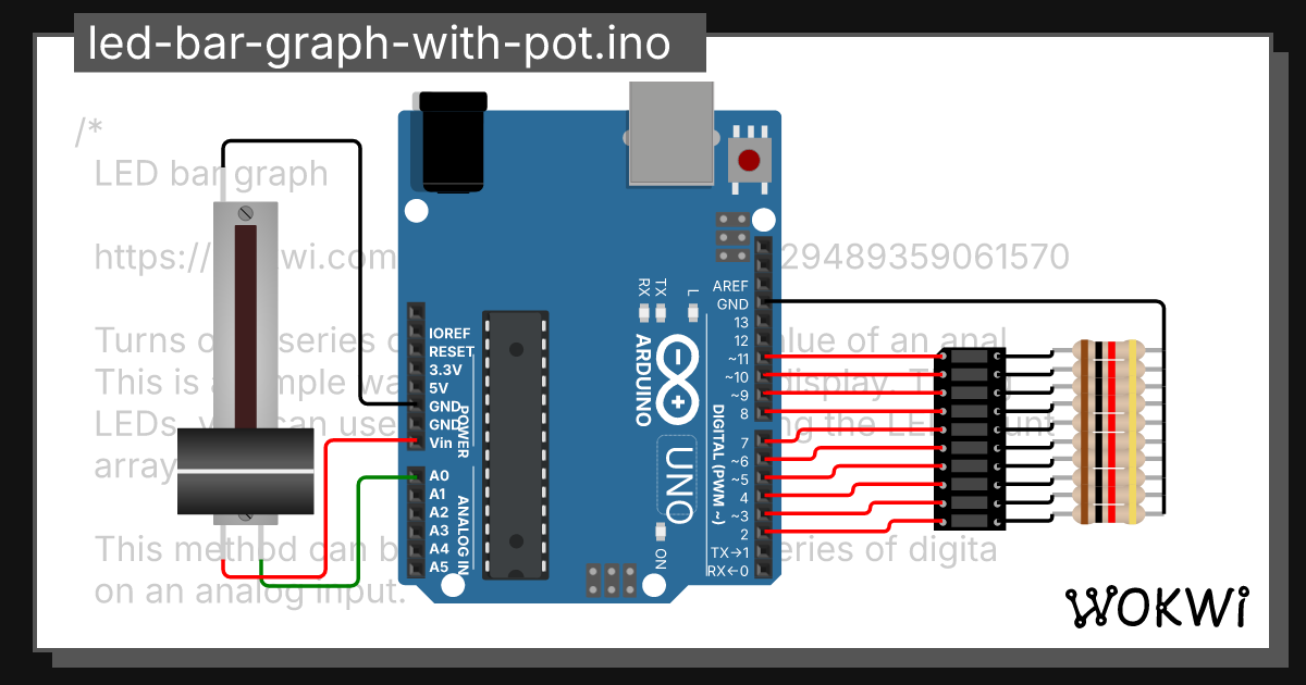led-bar-graph-with-pot.ino - Wokwi ESP32, STM32, Arduino Simulator