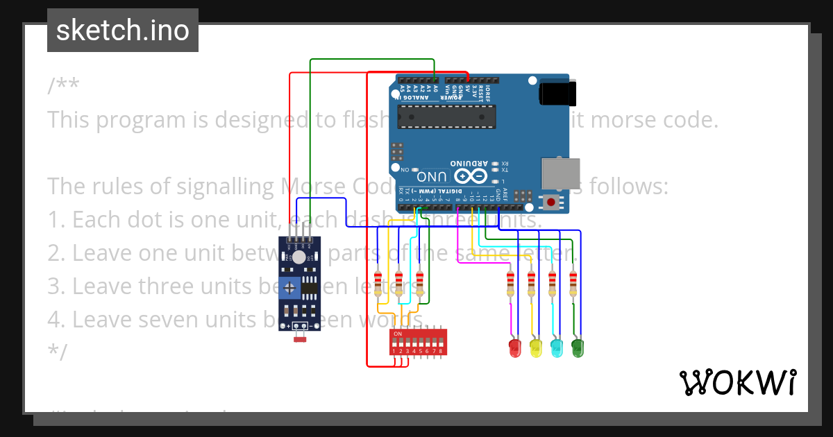 Morse Code Transmitter - Wokwi Arduino and ESP32 Simulator