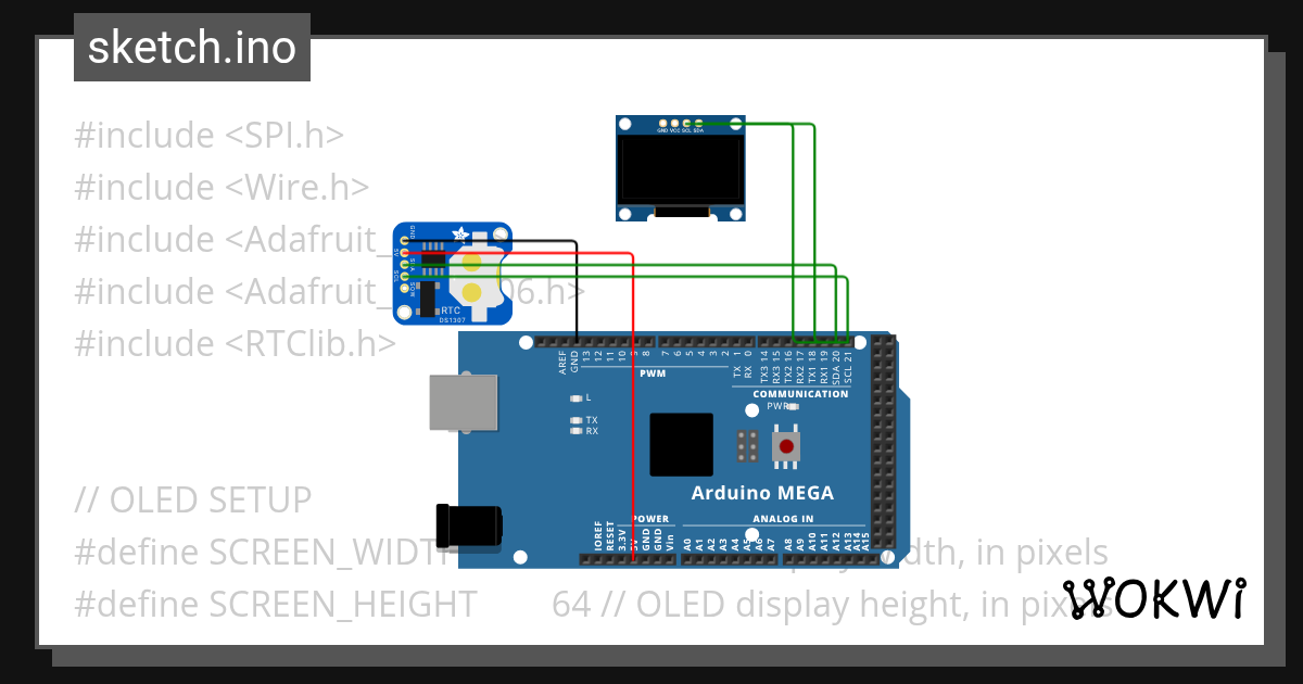 Rtc On Oled For Project Wokwi Esp32 Stm32 Arduino Simulator