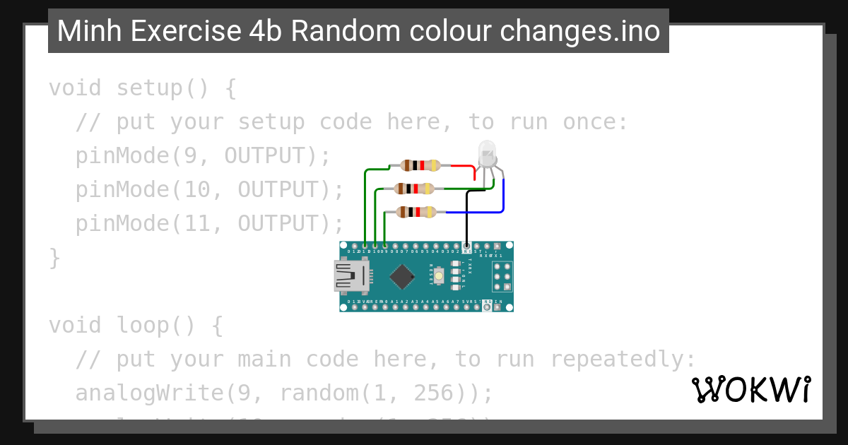 Minh Exercise 4b Random Colour O Wokwi Esp32 Stm32 Arduino Simulator