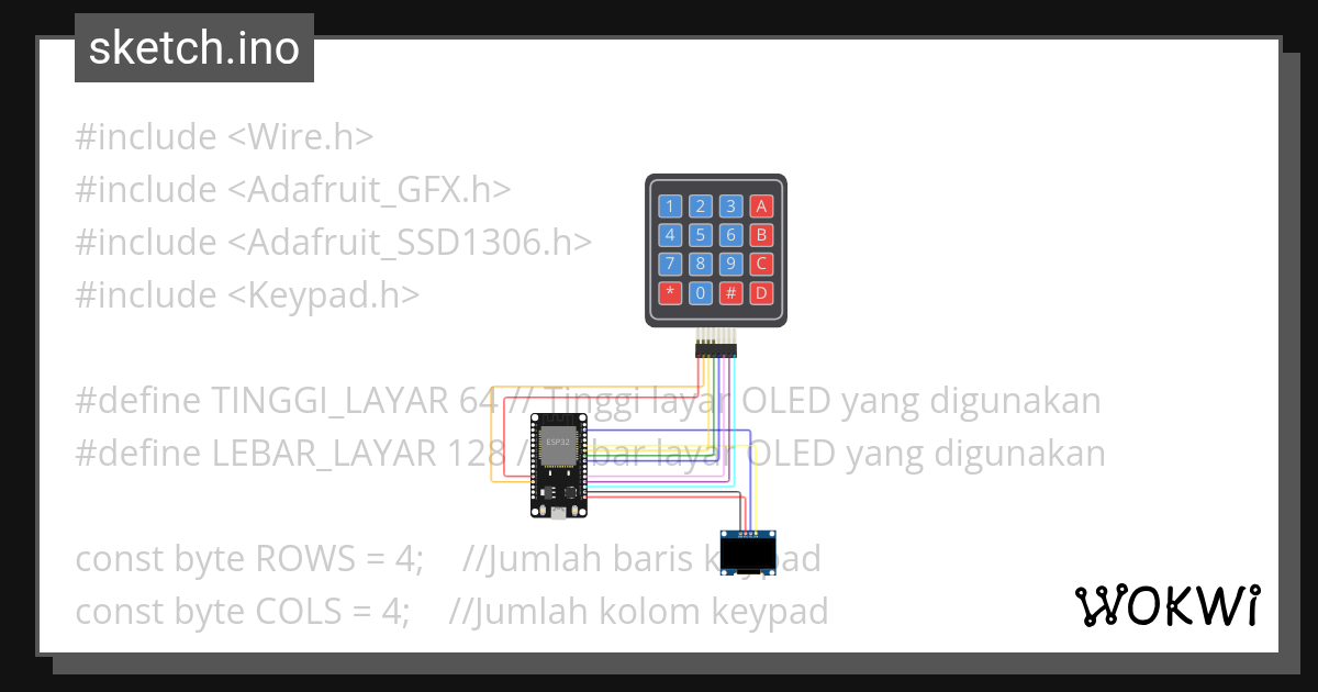 47 Smart Pasword Degn Keypad Dan Oled Ssd 1306 Wokwi Esp32 Stm32 Arduino Simulator