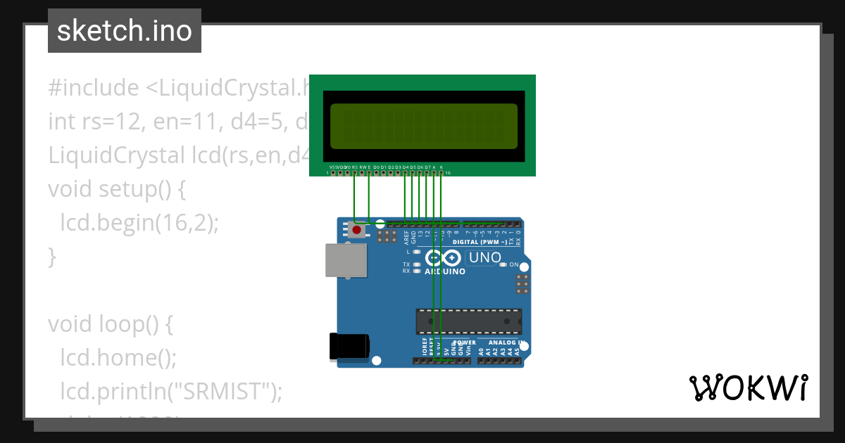 lcd.ino - Wokwi ESP32, STM32, Arduino Simulator