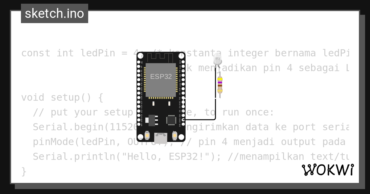 Digital Output Menggunakan Led Wokwi Esp32 Stm32 Arduino Simulator 0823