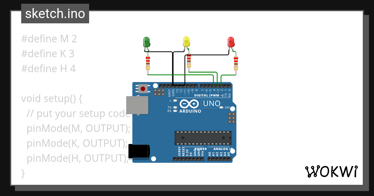 SIMULASI LAMPU LALU LINTAS - Wokwi ESP32, STM32, Arduino Simulator