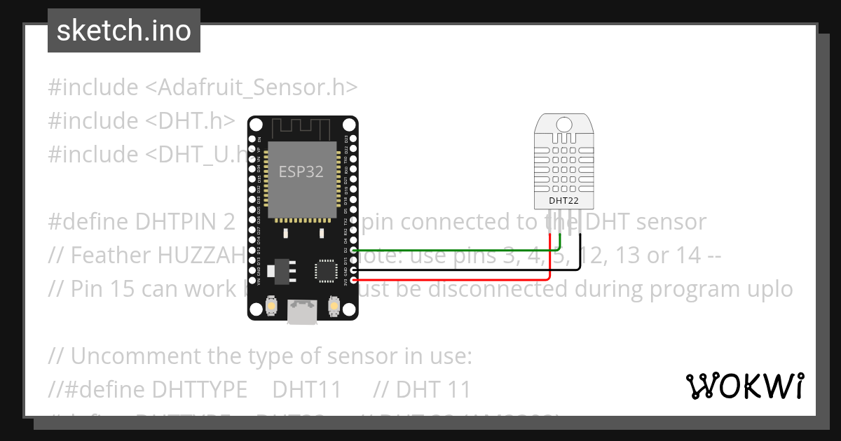 ESP32 ex 7.0 DHT22 - Wokwi ESP32, STM32, Arduino Simulator